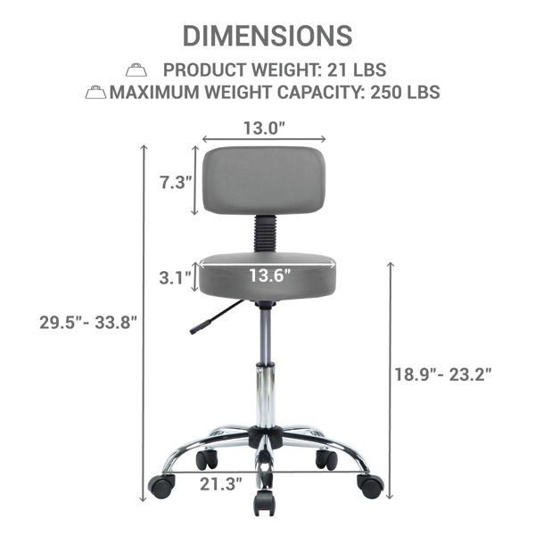 Wrought Studio™ Darrett Adjustable Drafting Stool with Wheels and ...
