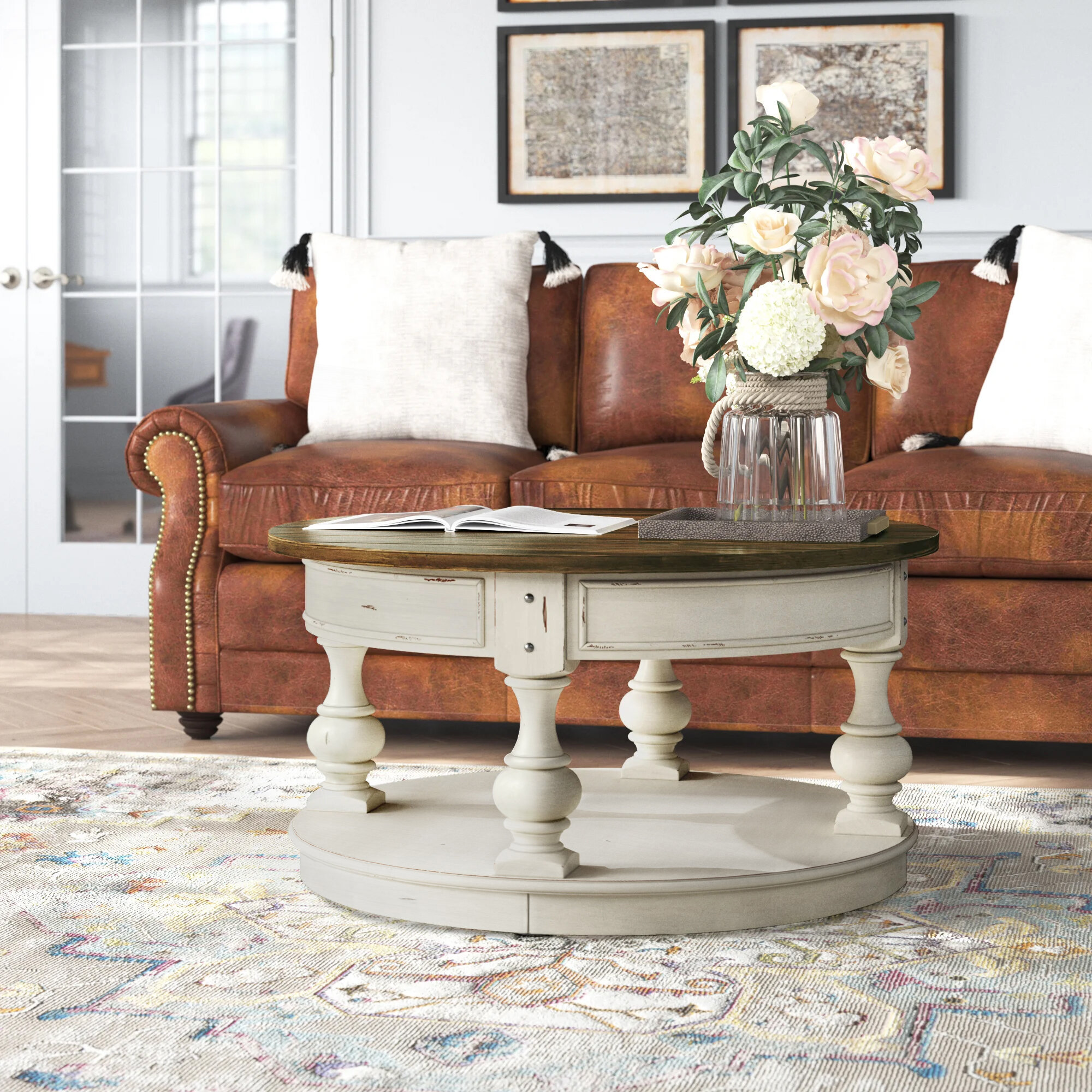 Laurel Foundry Modern Farmhouse® Hexham Round Cocktail Table w/ Storage ...