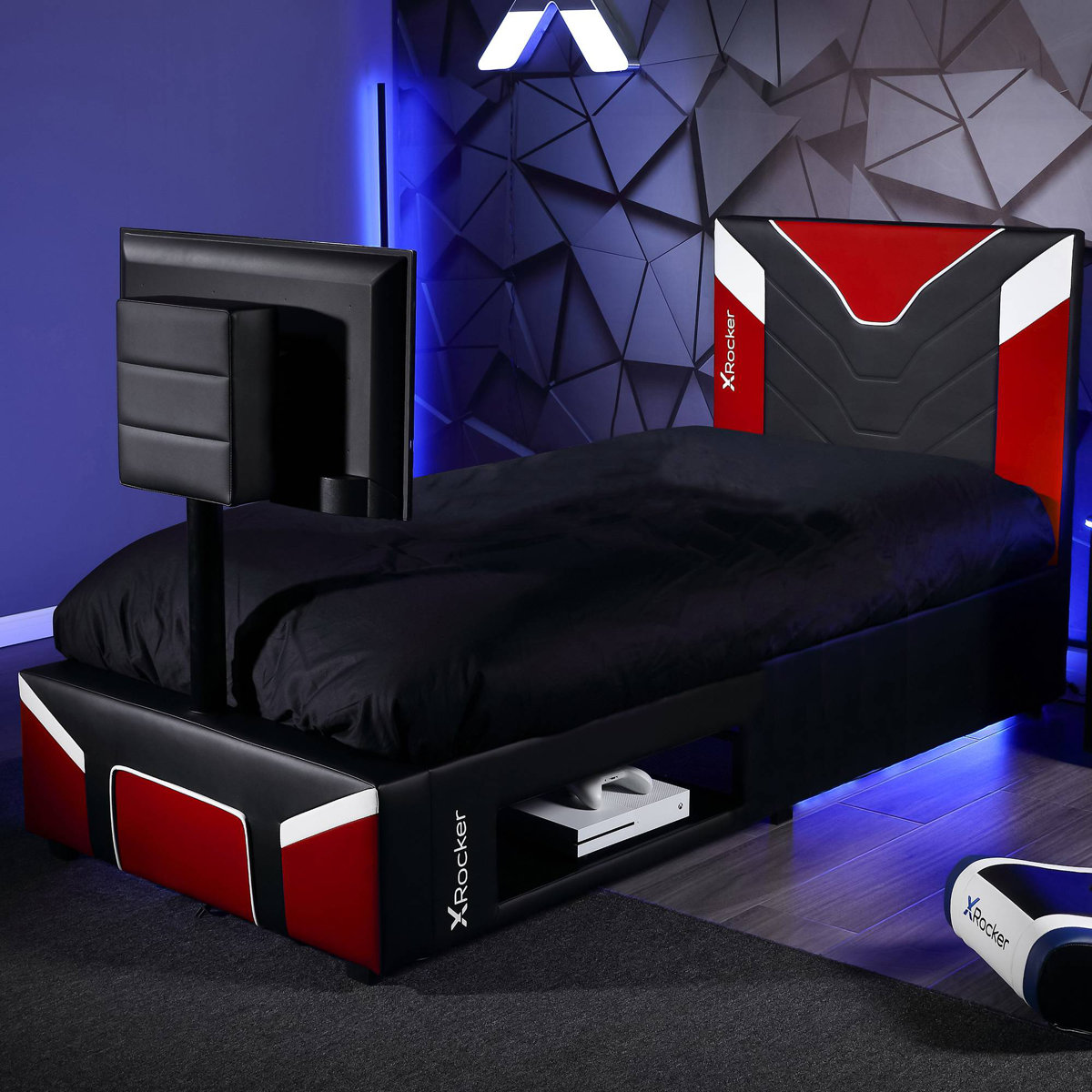 X Rocker Cerberus Twist Single TV Gaming Bed - Red | Wayfair.co.uk