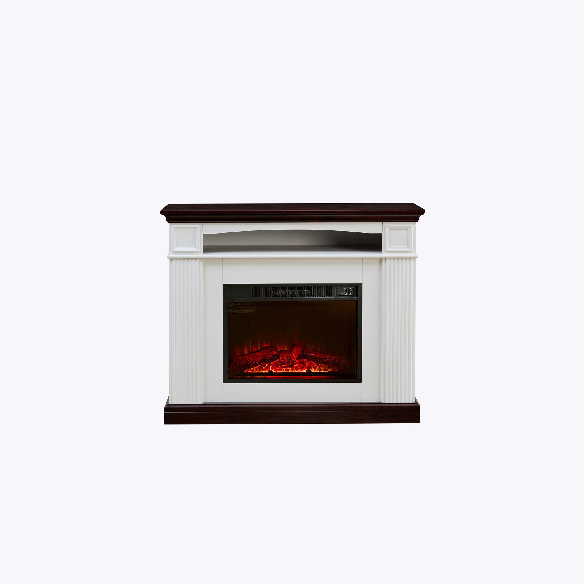 Charlton Home Electric fireplace with mantel shelf, freestanding ...