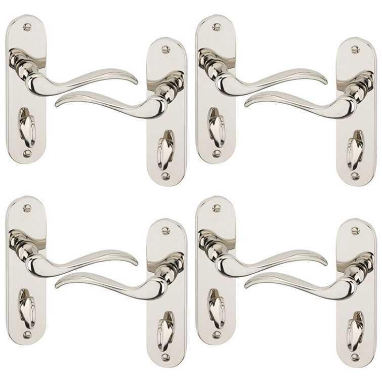 Urfic 4x Urfic Geneva Metal Lever Latch Door Handles Set Rose Internal ...