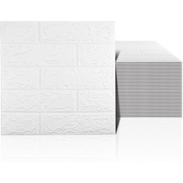 17 Stories 40 PCS White 3D Wall Panels - Wayfair Canada