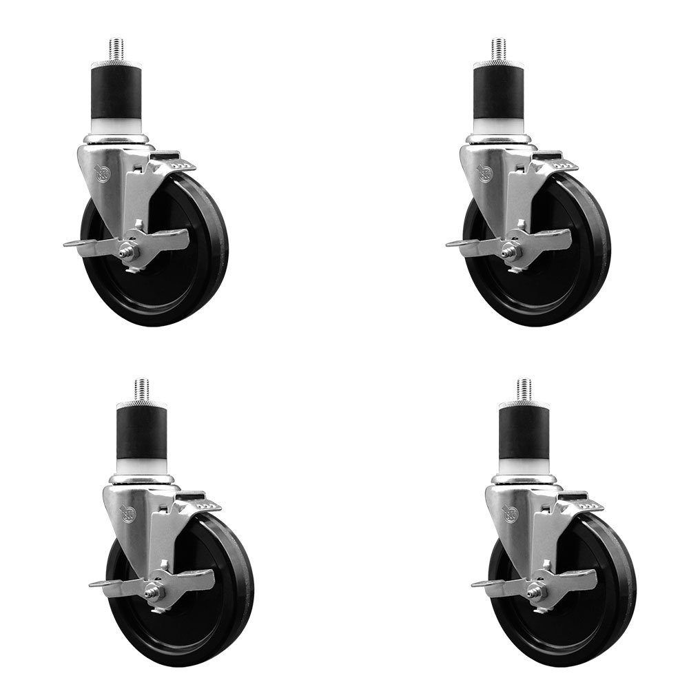Service Caster Phenolic Swivel 1-7/8 Inch Expanding Stem Caster Set ...