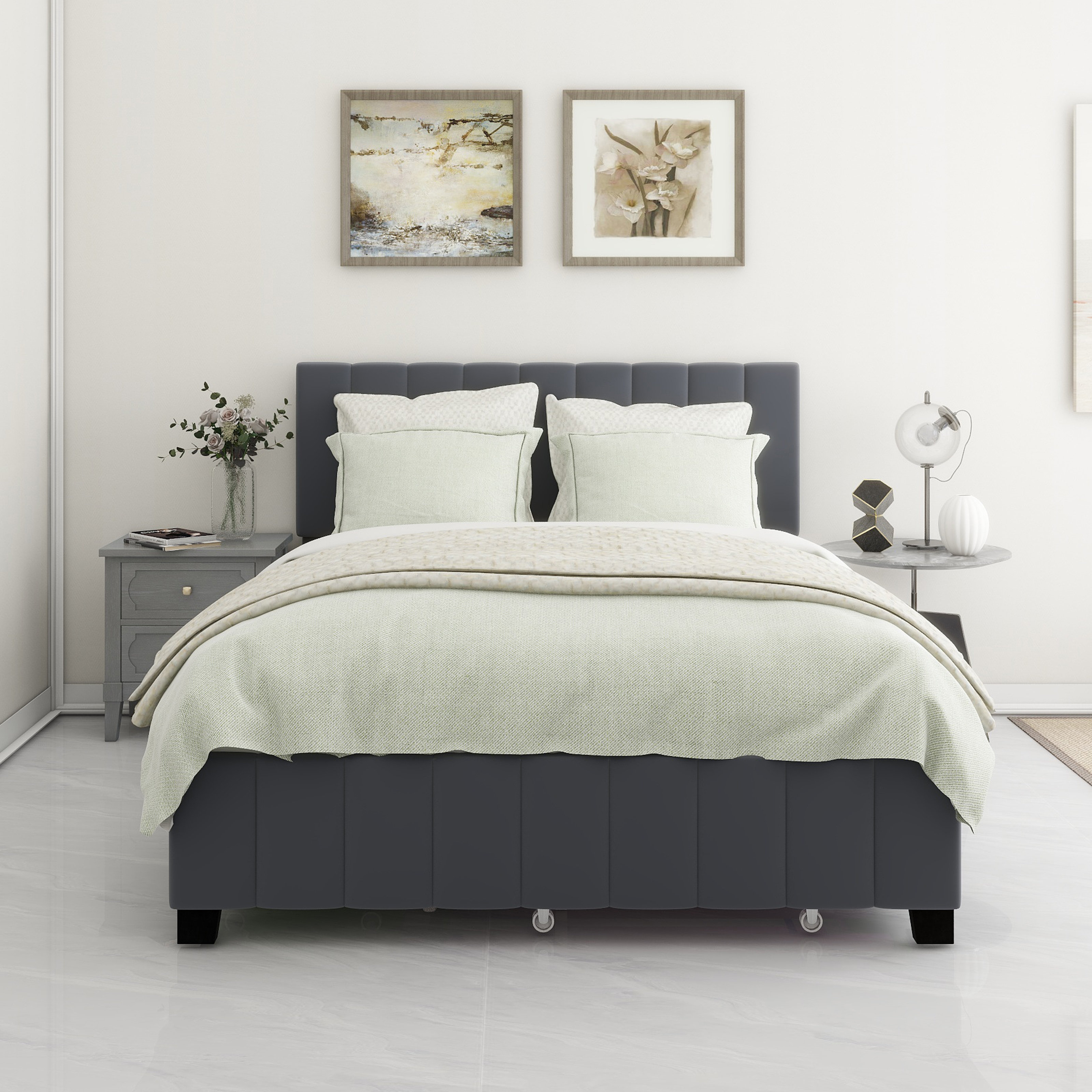 Latitude Run® Lueker Queen Tufted Upholstered Storage Standard Bed ...