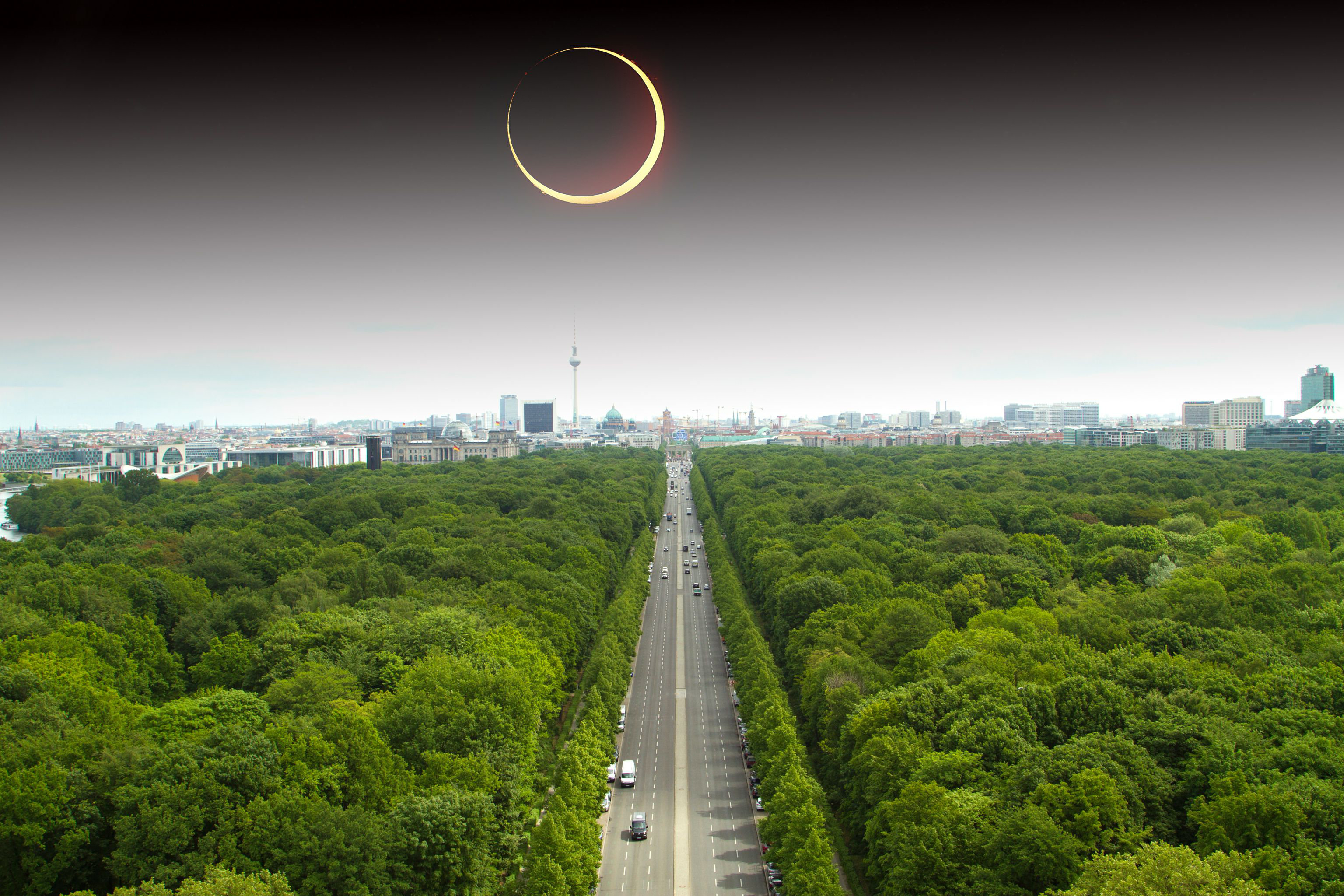 Ebern Designs Meridyth Over Berlin by - Wrapped Canvas Photograph | Wayfair