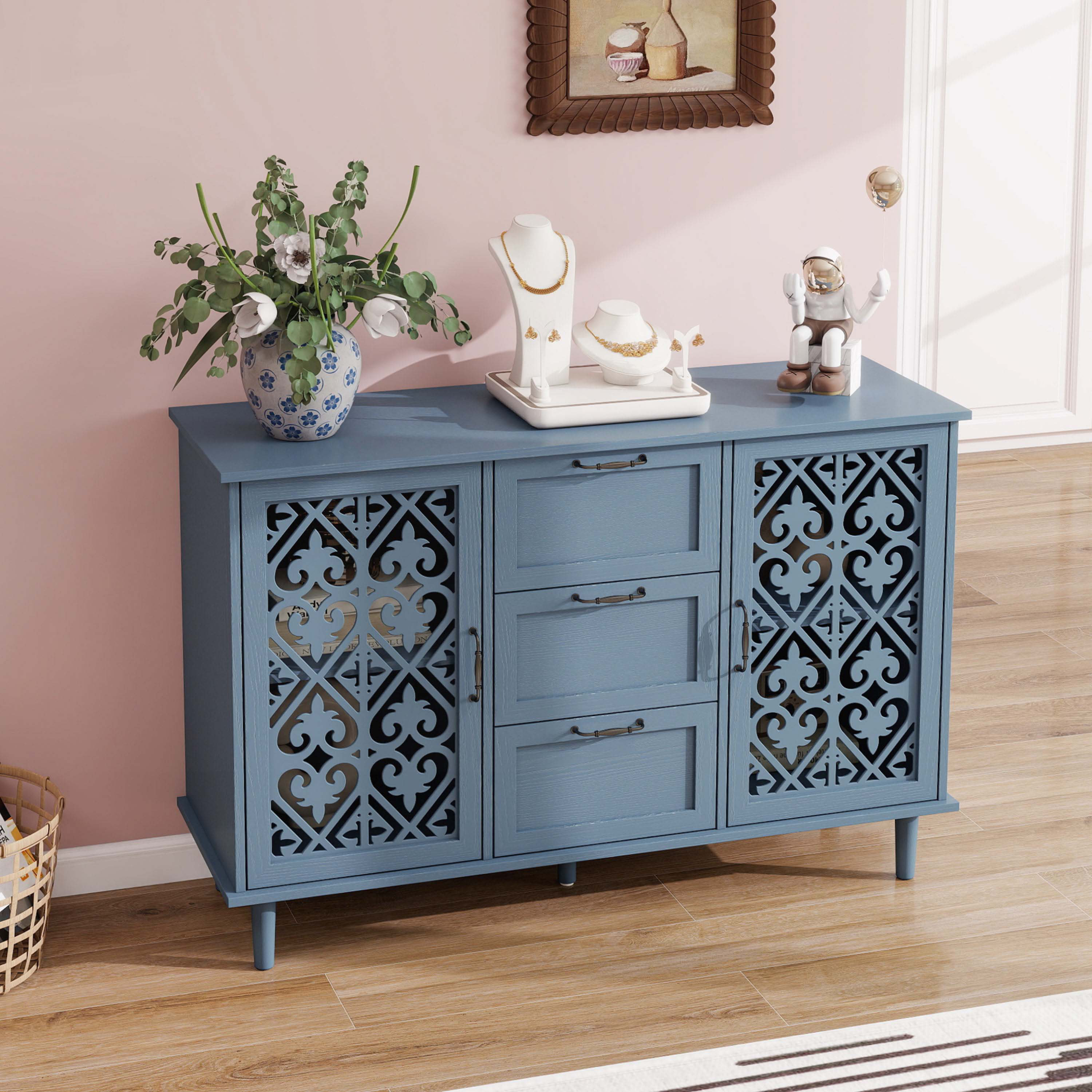 Lark Manor™ Wood Console Table with 3 Drawers,1Door | Wayfair