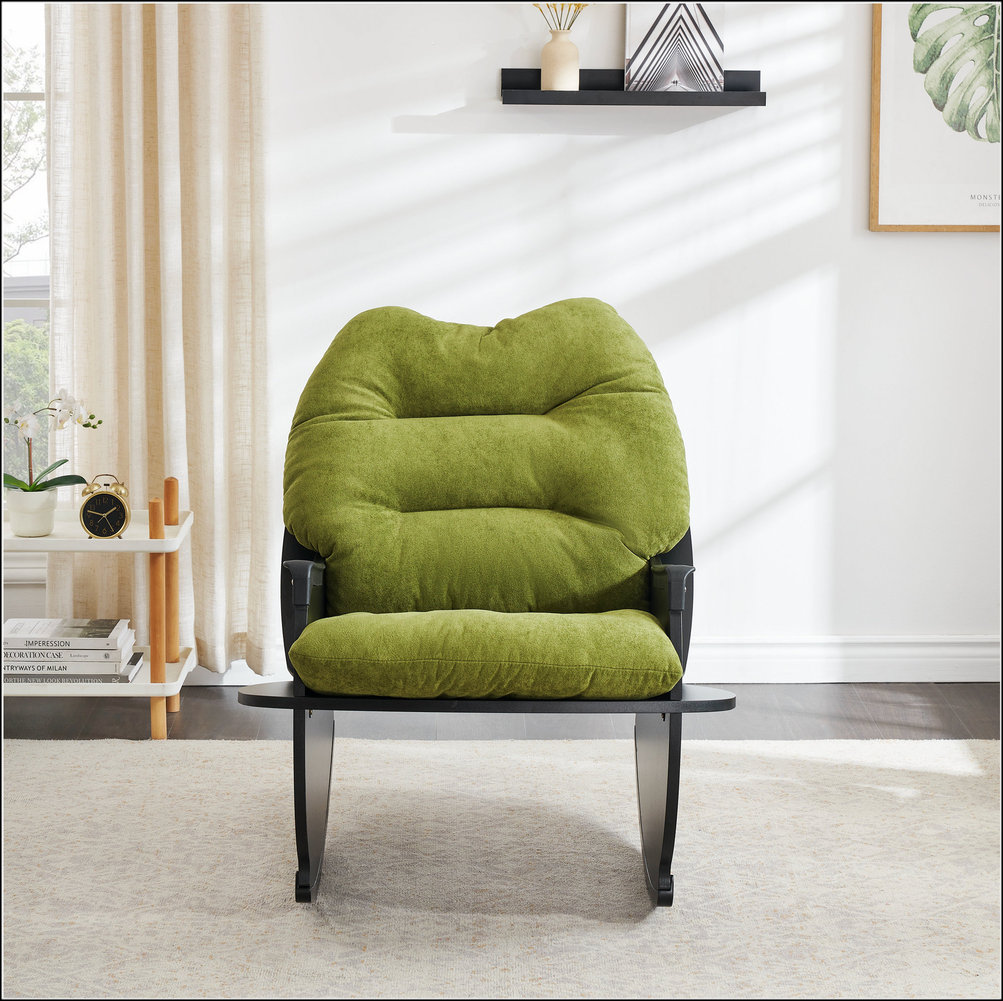 Ebern Designs 30.31 inches Rocking chair, single seat, balcony casual ...