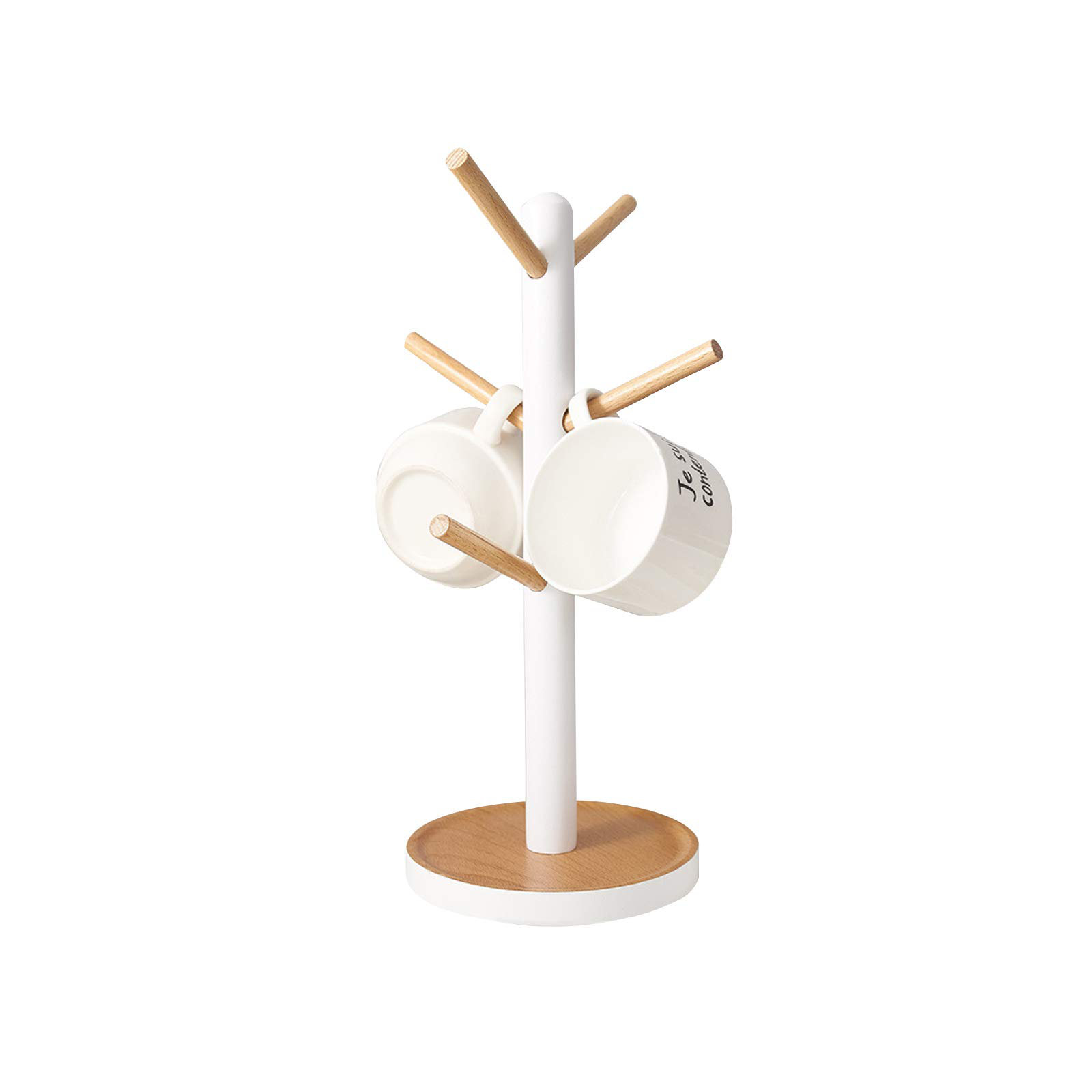 Ophelia & Co. Wooden Kitchen Removable Mug Rack With 6 Hooks - Wayfair ...