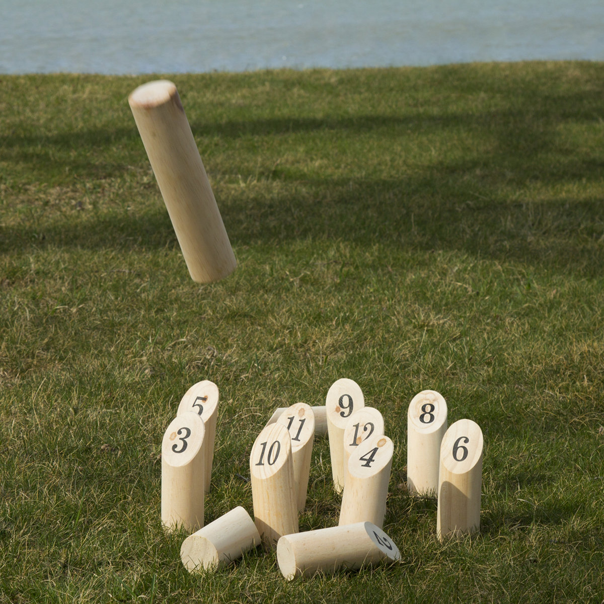 Hey! Play! 7.25" x 11" Throwing Stake and Marker Solid Wood Kubb with ...