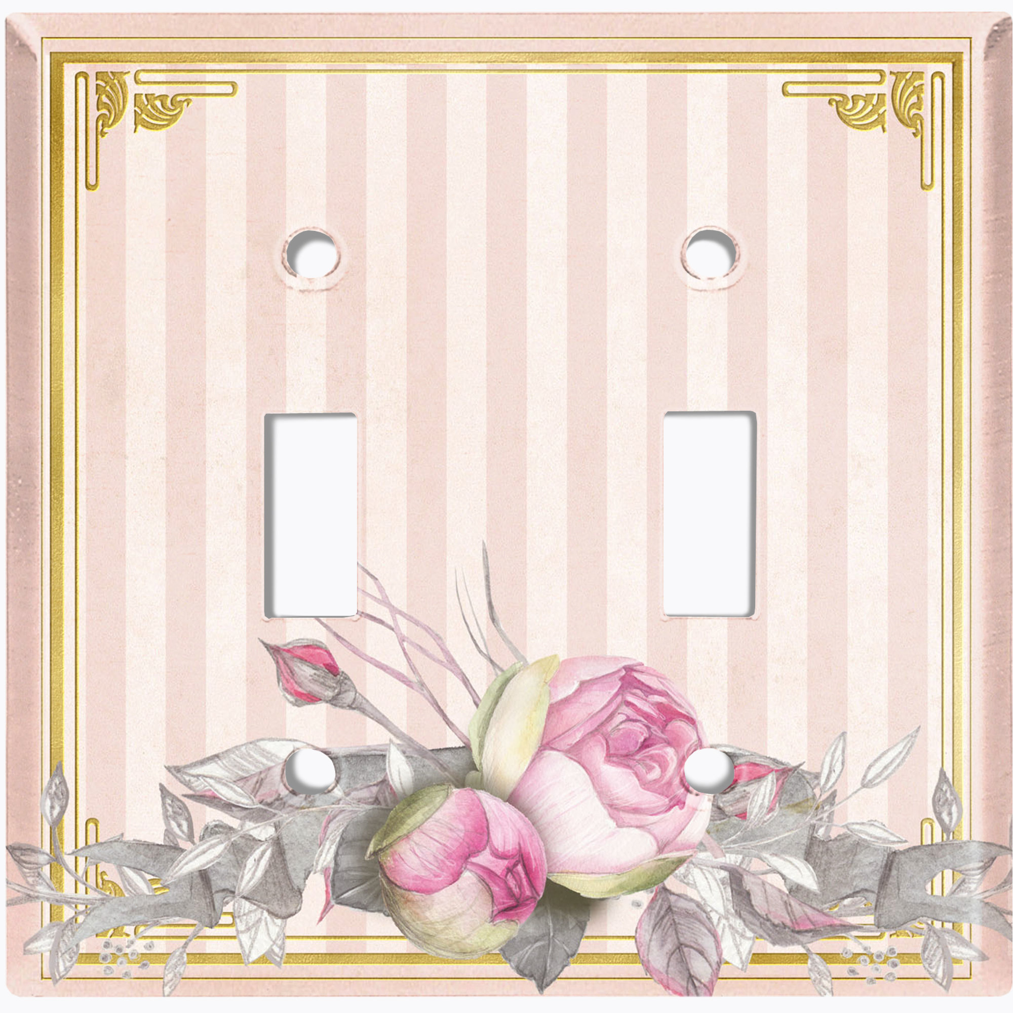 WorldAcc Metal Light Switch Plate Outlet Cover (Vintage Pink Roses ...