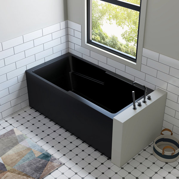 A&E Bath and Shower Arbie 30'' W 22'' H Frameless Rectangle Tub ...