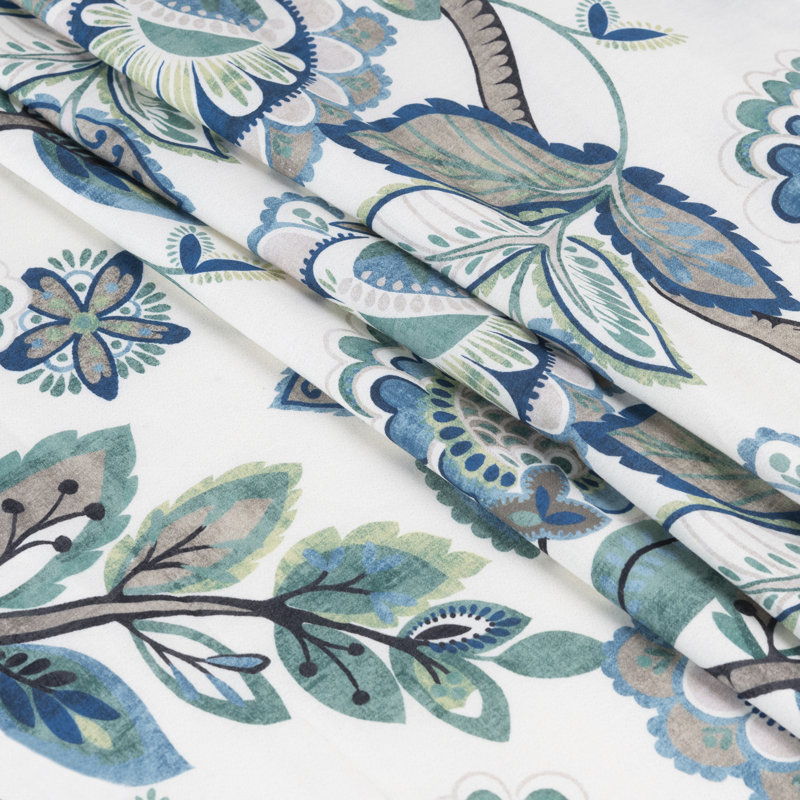 Alcott Hill® Adalheida Floral Cotton Scalloped 50'' Window Valance ...