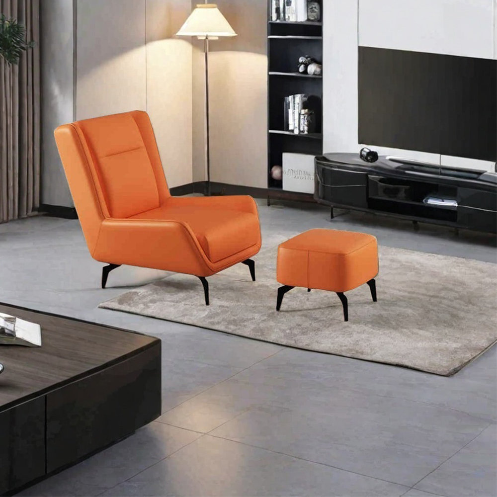 ComfySofa.s Simple modern lounge chair with carbon steel legs | Wayfair