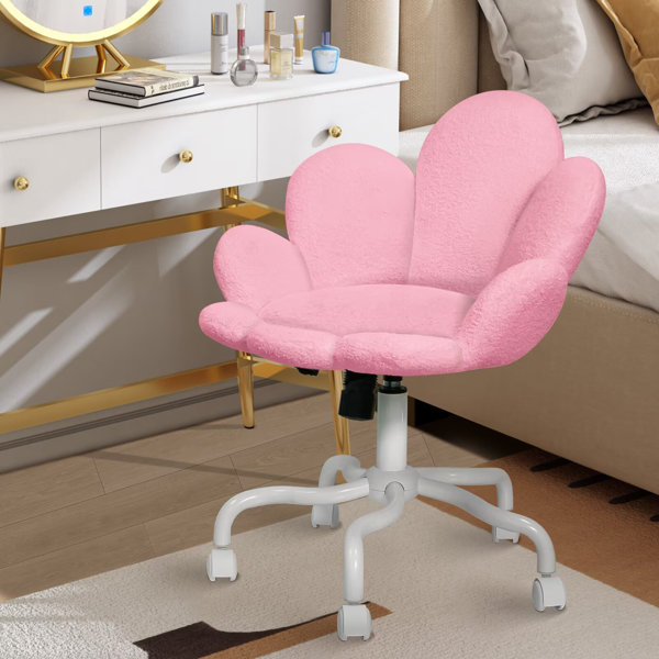 Winston Porter Vanity Chair with Wheels and Back, Cute Daisy Flower ...
