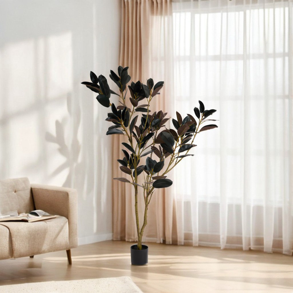 Latitude Run® 6FT Artificial Tree Bonsai – Two-Color Iron Leaves With ...