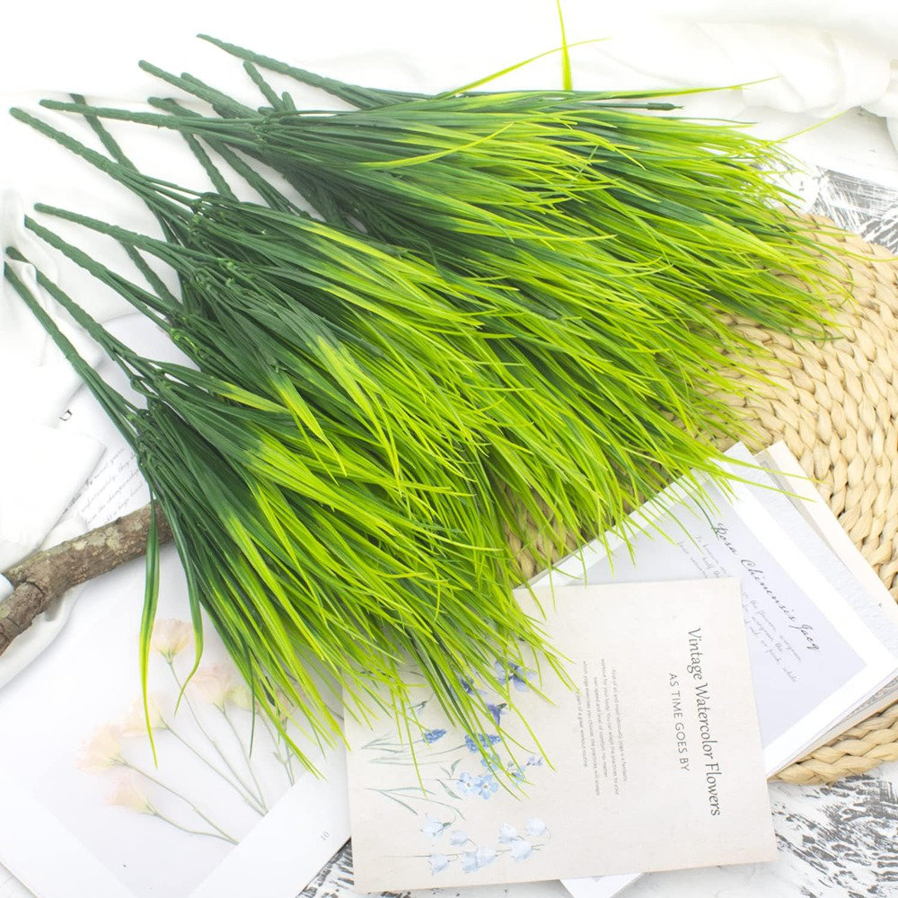 Primrue 20PCS Artificial Grasses Fake Wheat Grass Outdoor UV Resistant ...