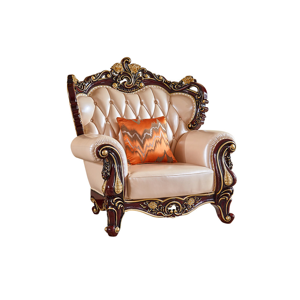 Romero European Country Style Luxury Chair 47.2'' Wide Tufted Armchair ...
