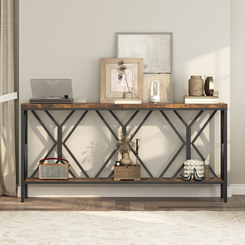 17 Stories 70.8" Console Table with 2 Tier and Storage | Wayfair