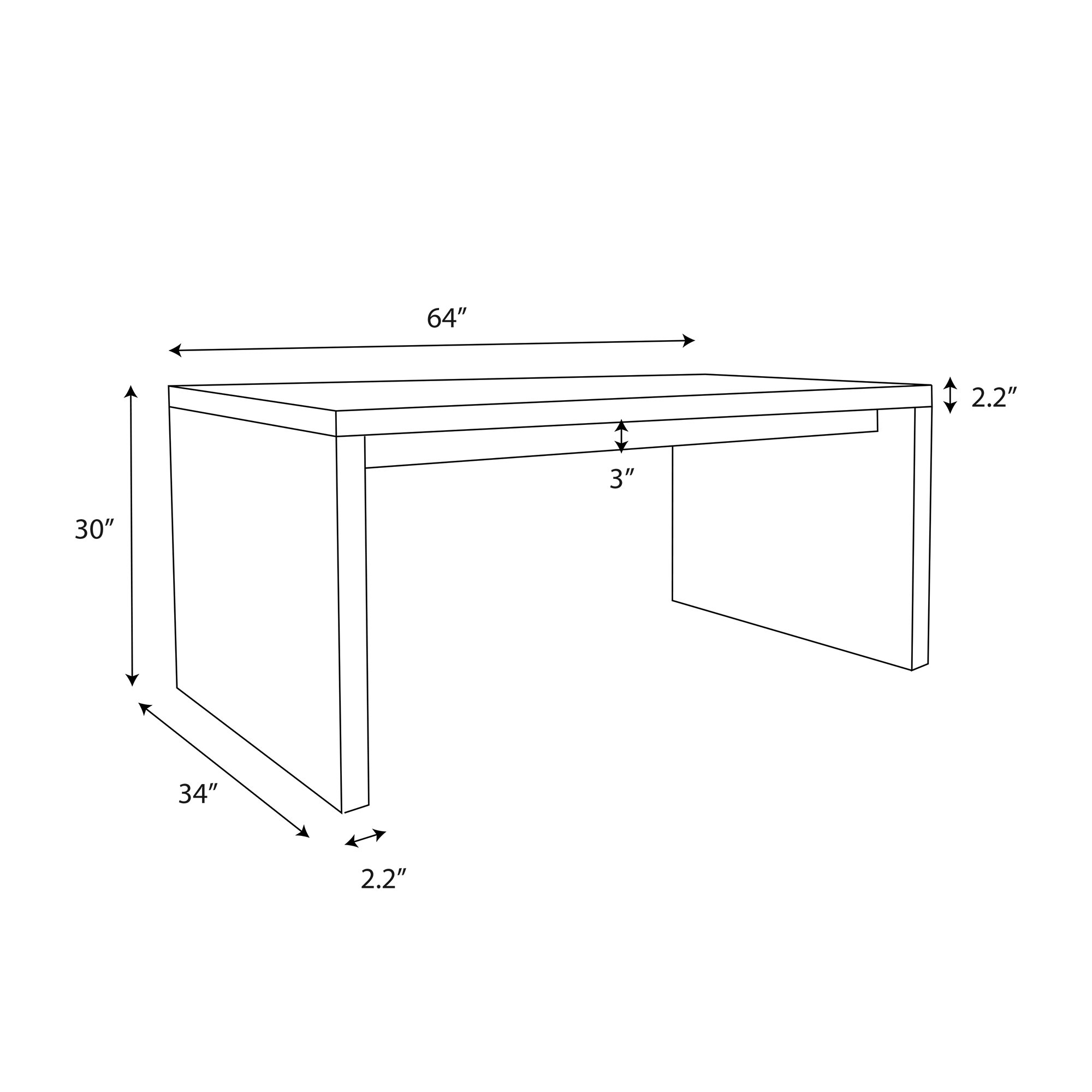 Joss & Main Gabler 64'' Ash Wood Waterfall Dining Table | Wayfair