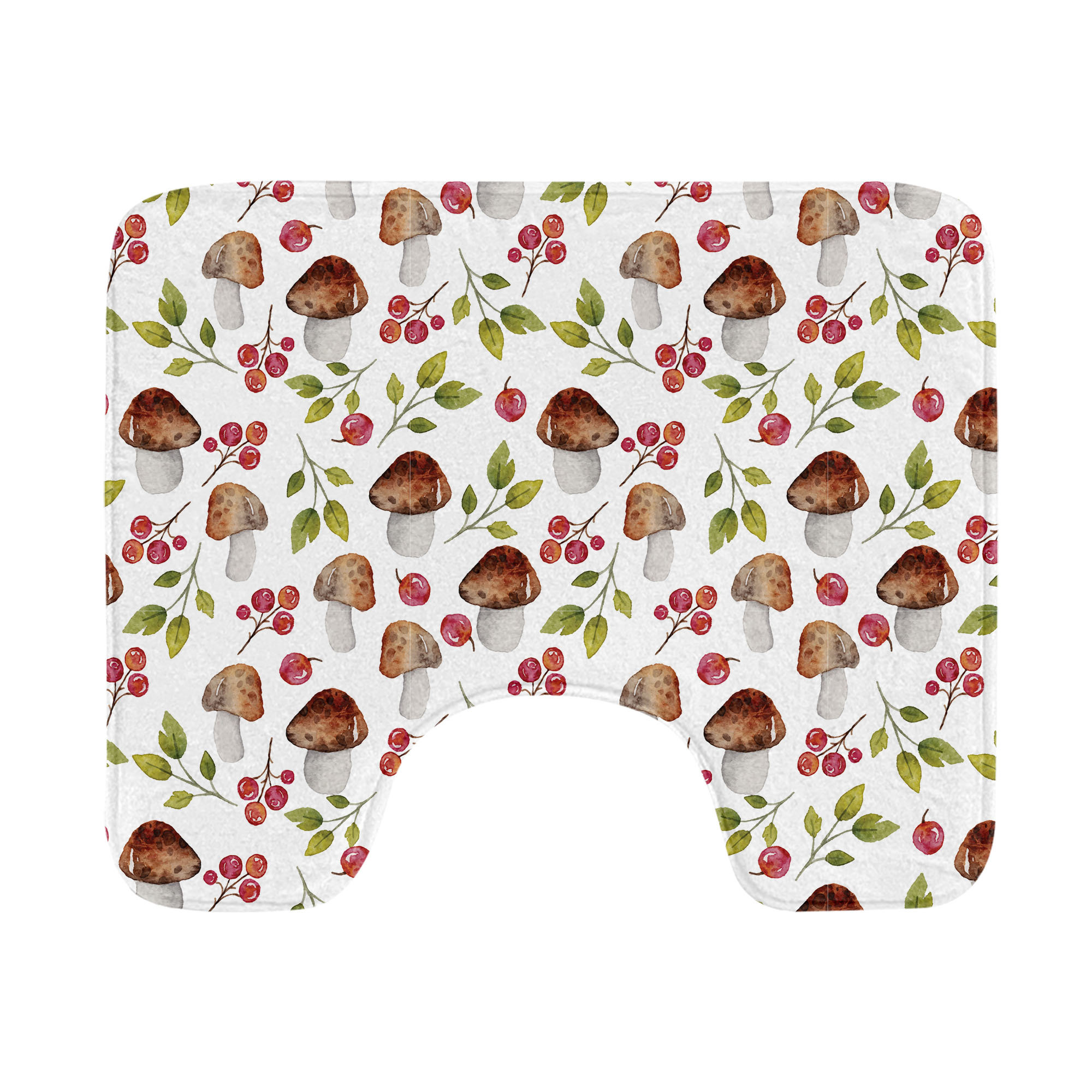 East Urban Home Mushroom Toilet Mat U-Shape Bathroom Rug 20" Multicolor ...