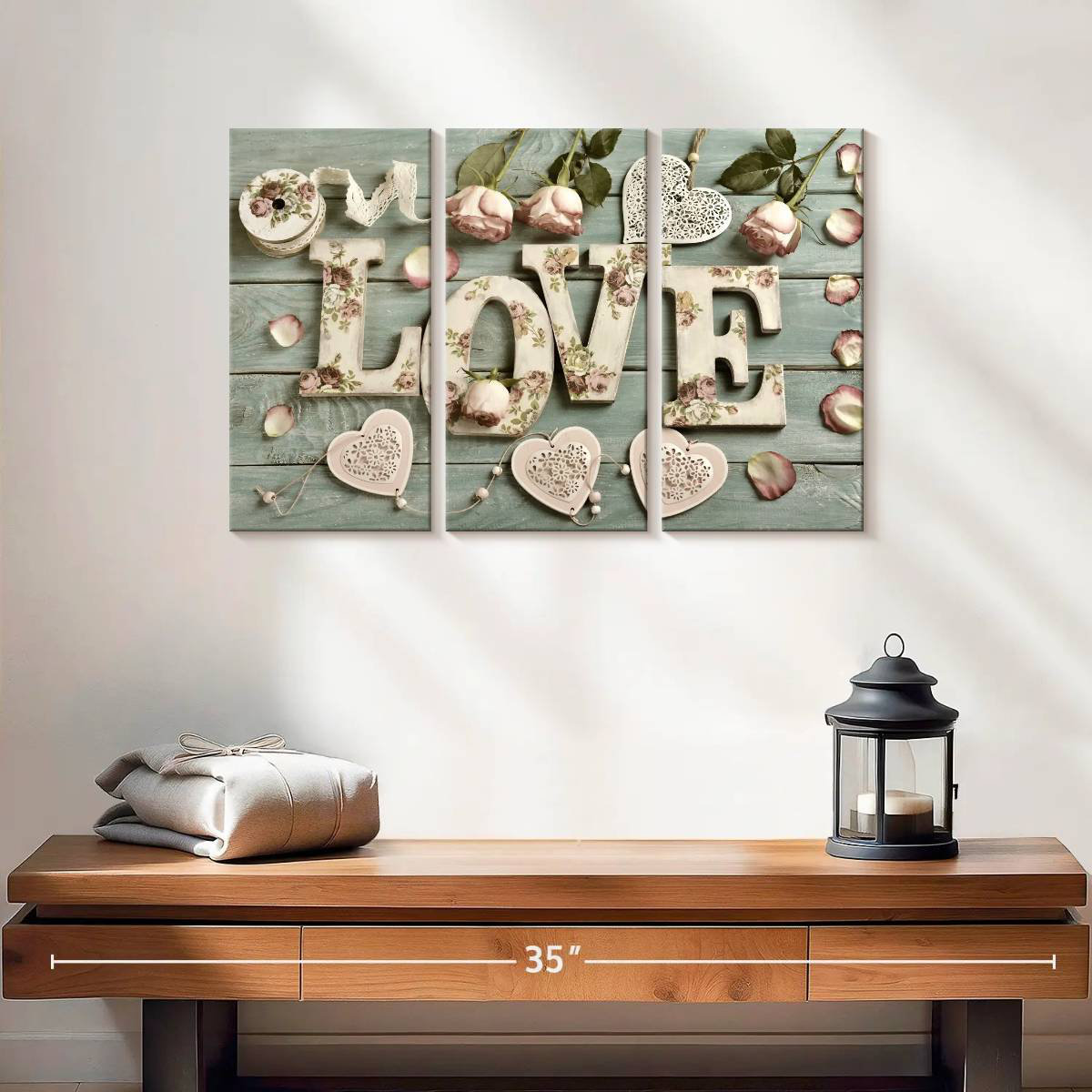 Beachcrest Home™ Shabby Elegance Love Wall Sign | Wayfair