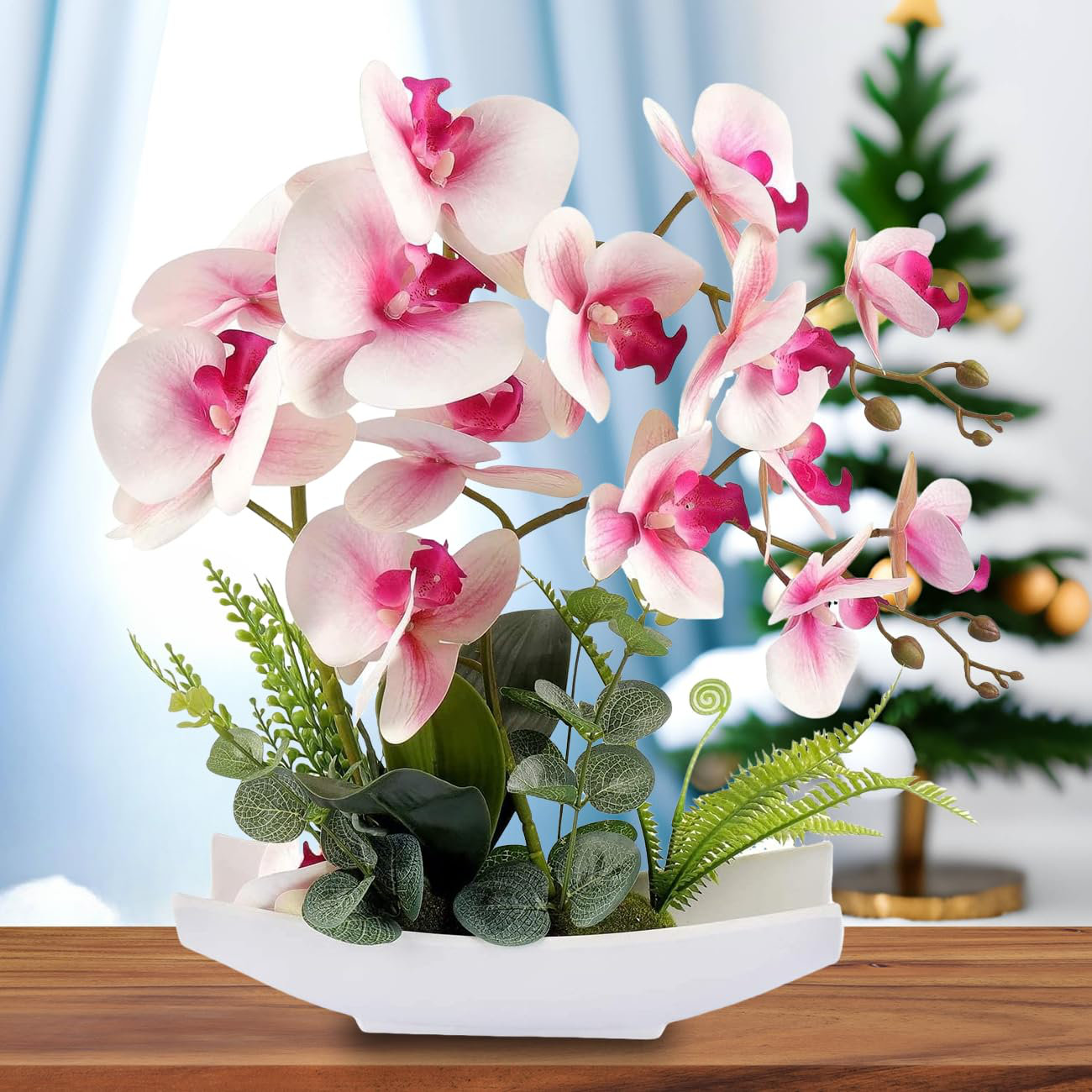 Primrue Decorative Real Touch Silk Orchid Bonsai, Artificial Flowers ...