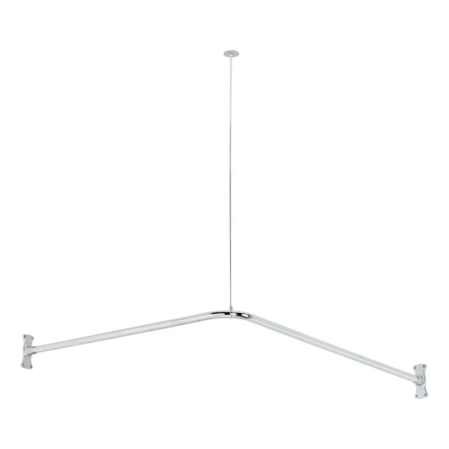 Signature Hardware 48" Brass L-Shaped Shower Curtain Rod | Wayfair