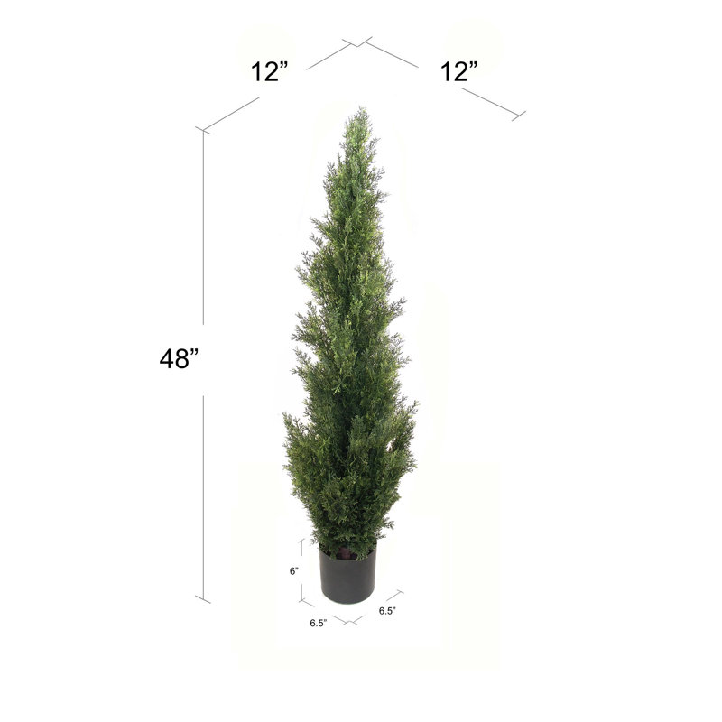 Primrue 48" Artificial Cedar Tree in Pot | Wayfair