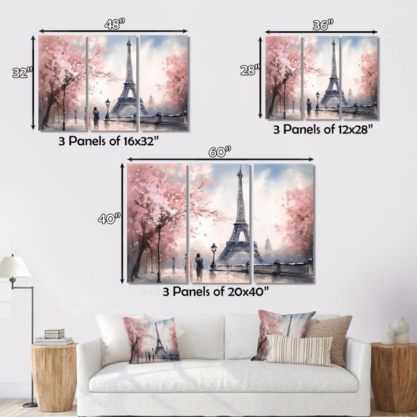 Winston Porter Tour Eiffel, chef-d'œuvre I sur toile, 3 pièces ...