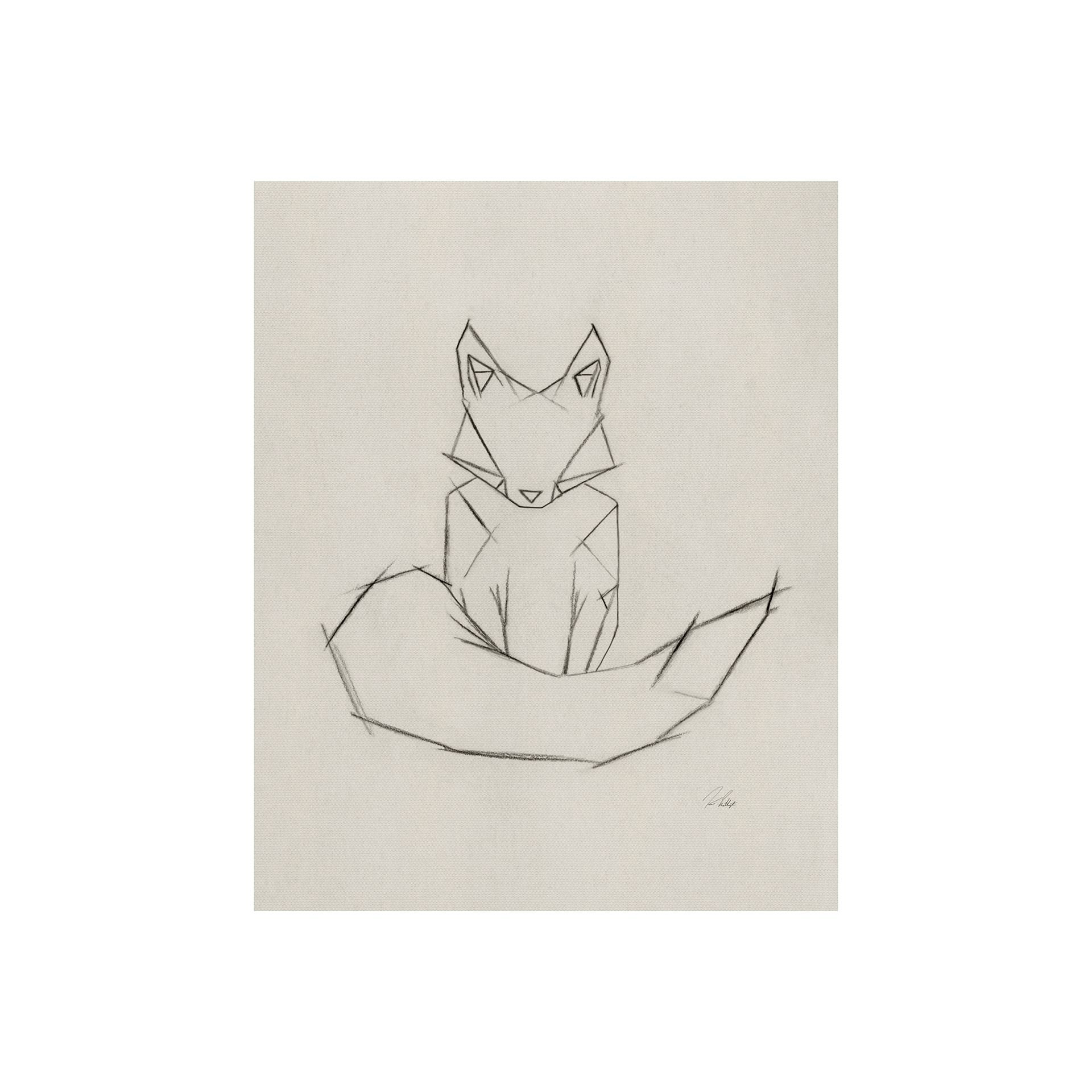 Loon Peak® Geo Fox a Hand Embelished Textured Canvas | Wayfair