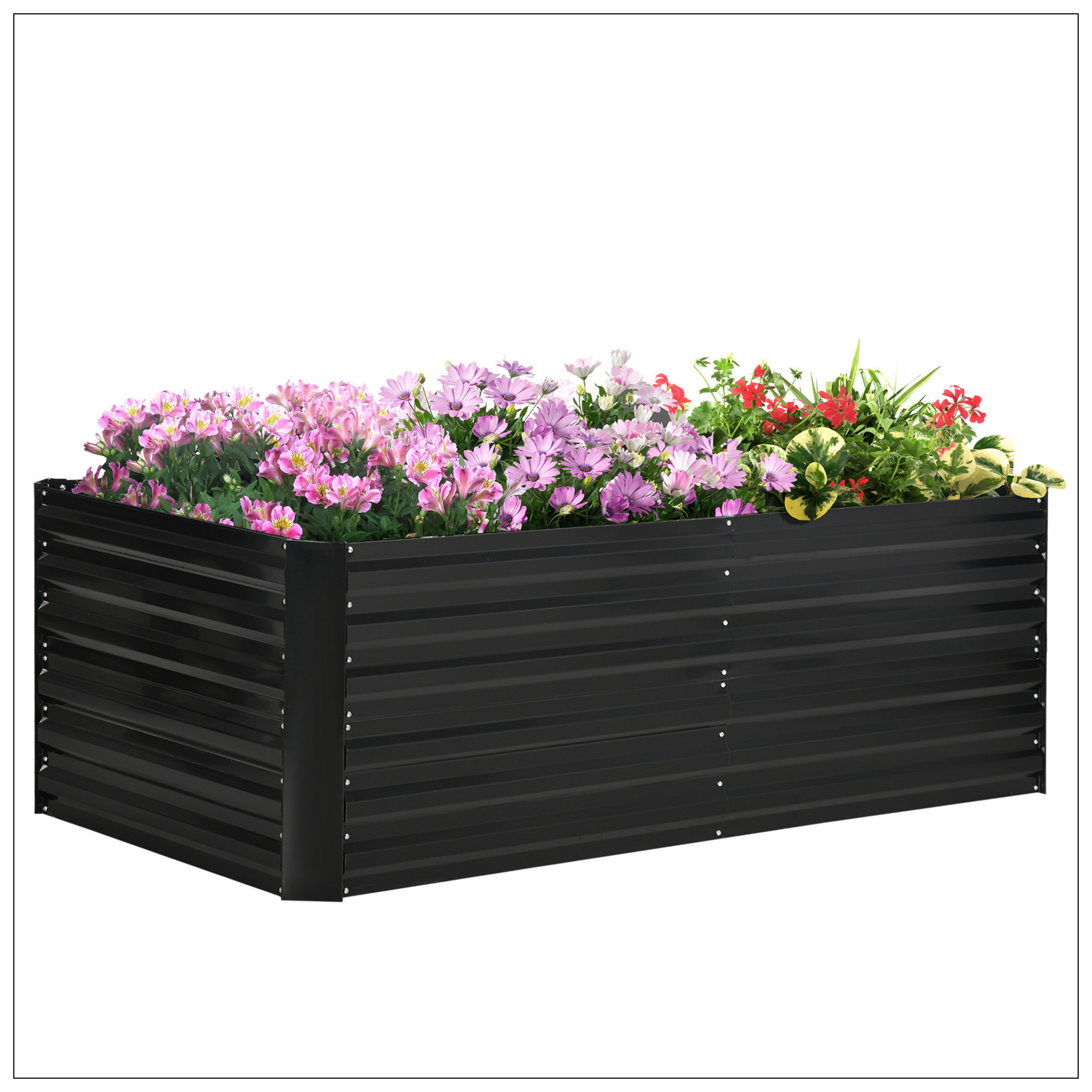 17 Stories Galvanized Raised Garden Bed Kit With Reinforcing Bars ...