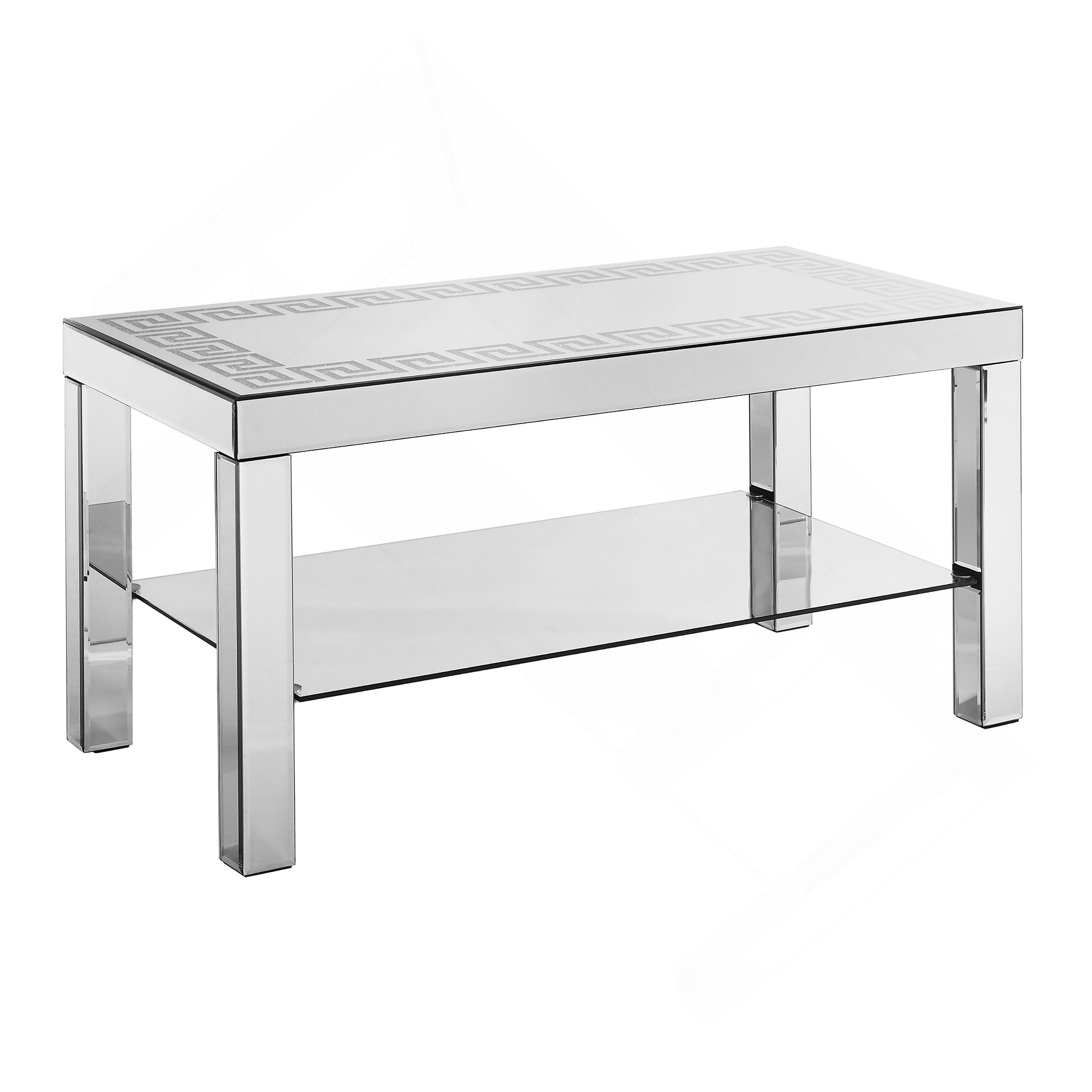 Mercer41 W 40 "X D 20" X H 20 "Curved Border Carved Mirror Coffee Table ...