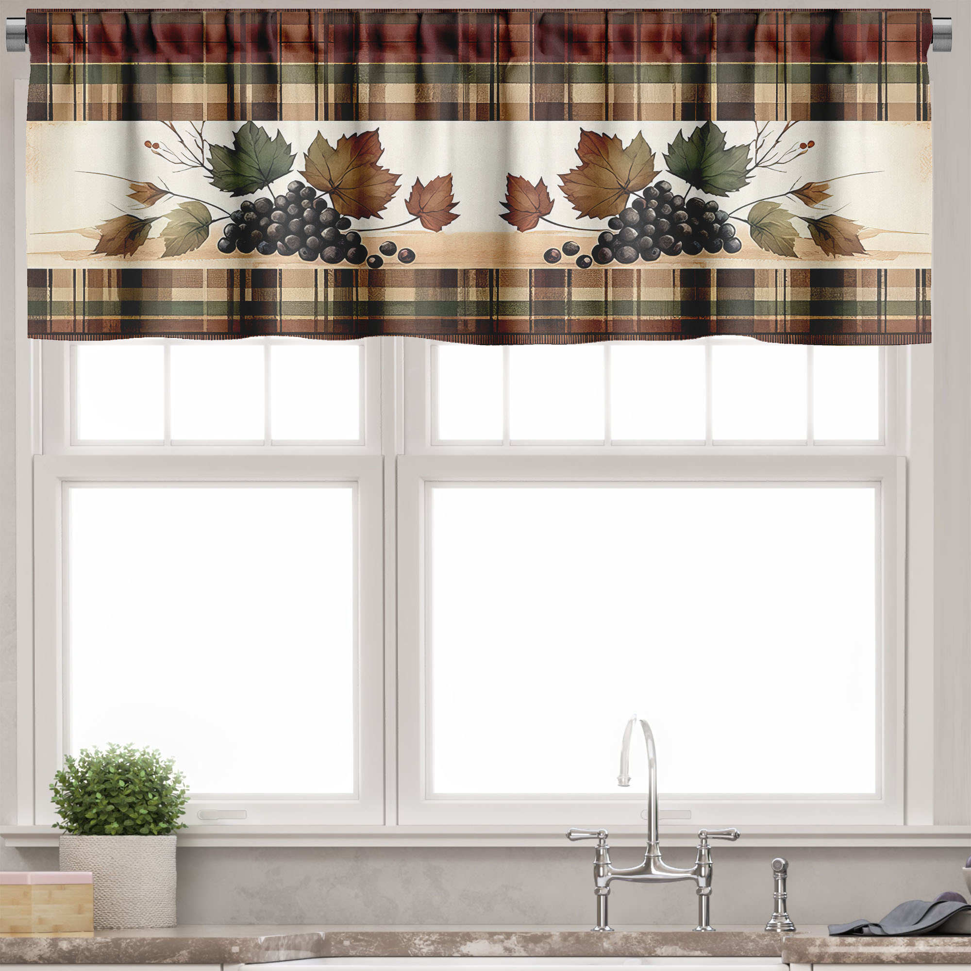 Ambesonne Autumn Leaves Window Valance Fall Season Leafy Art 54"x18 ...