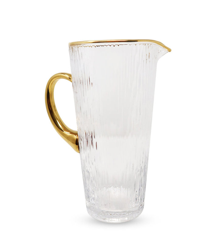 Mercer41 Clear Pitcher with Gold Handle and Rim | Wayfair