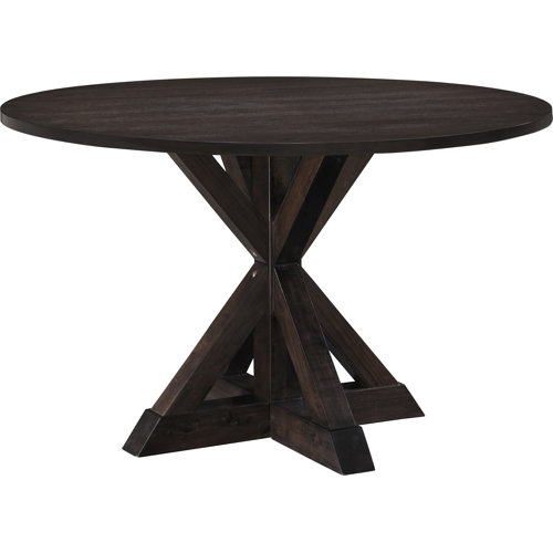 Finch Alfred Round Solid Wood Rustic Dining Table & Reviews - Wayfair ...