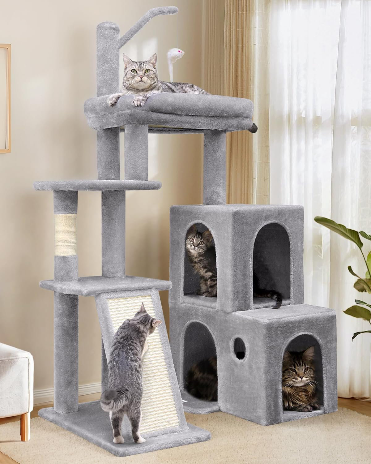 Tucker Murphy Pet™ Cat Tower For Indoor Adult Cats, 50-Inch Heavy Duty ...