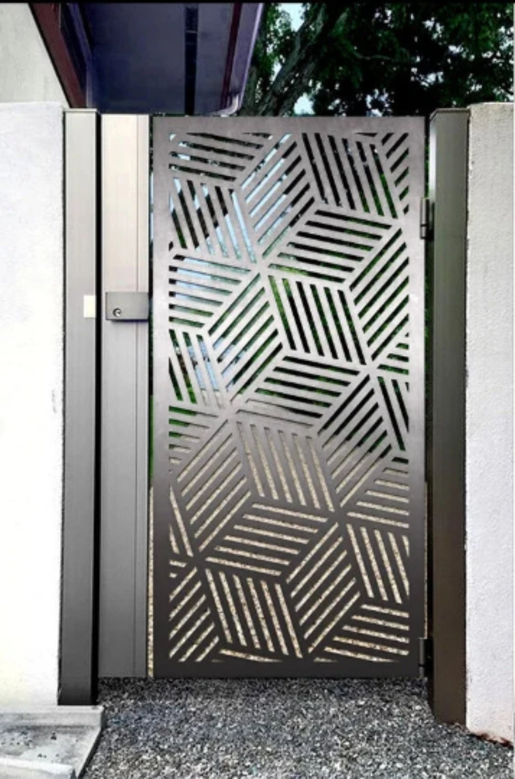 TAIMCO Beautiful Laser Cut Artistic Linear Design Metal Gate| Custom ...