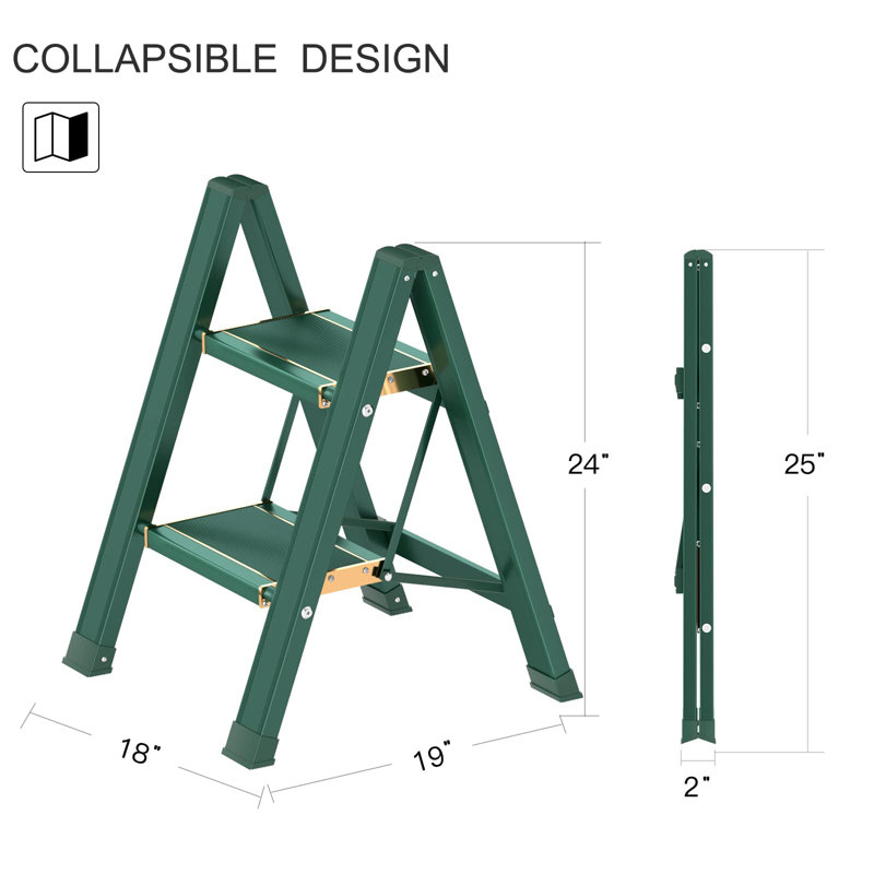 WFX Utility™ 2 - Step Aluminum Folding Small Step Ladder | Wayfair