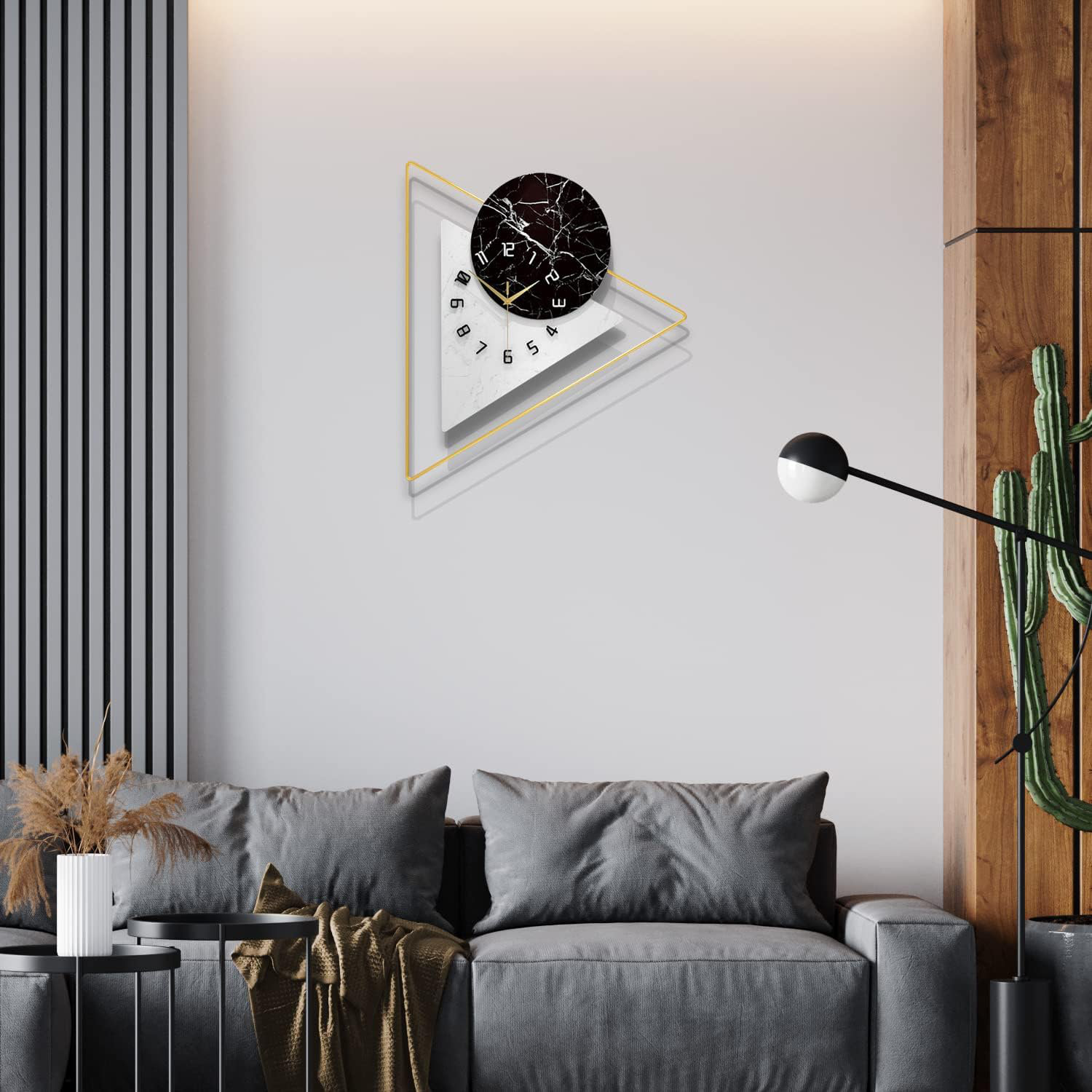 Mercer41 22.4 Inch Large Wall Clock For Living Room, Modern Silent Non ...