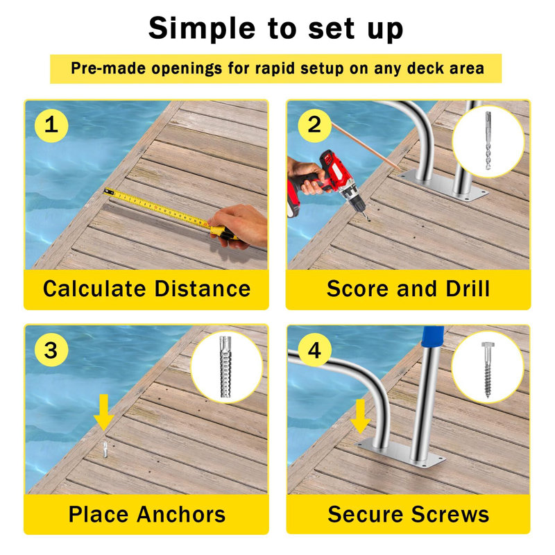 babevy Pool Handrail, Pool Railings For Inground Pools | Wayfair