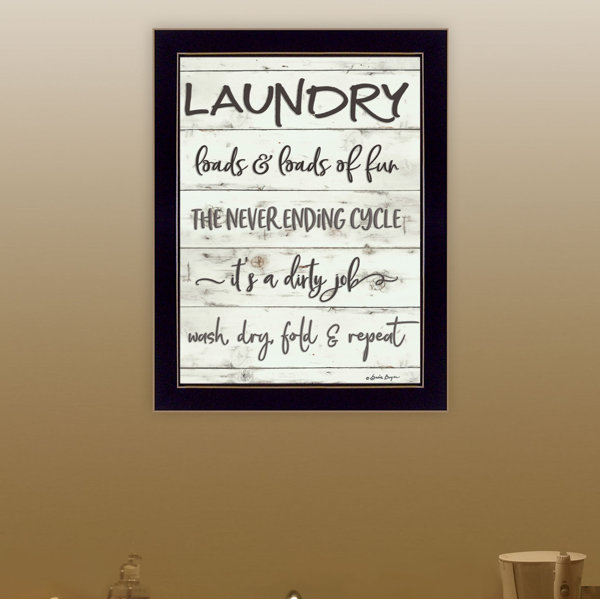 August Grove® Laundry Framed Wall Art for Living Room, Home Wall Decor ...