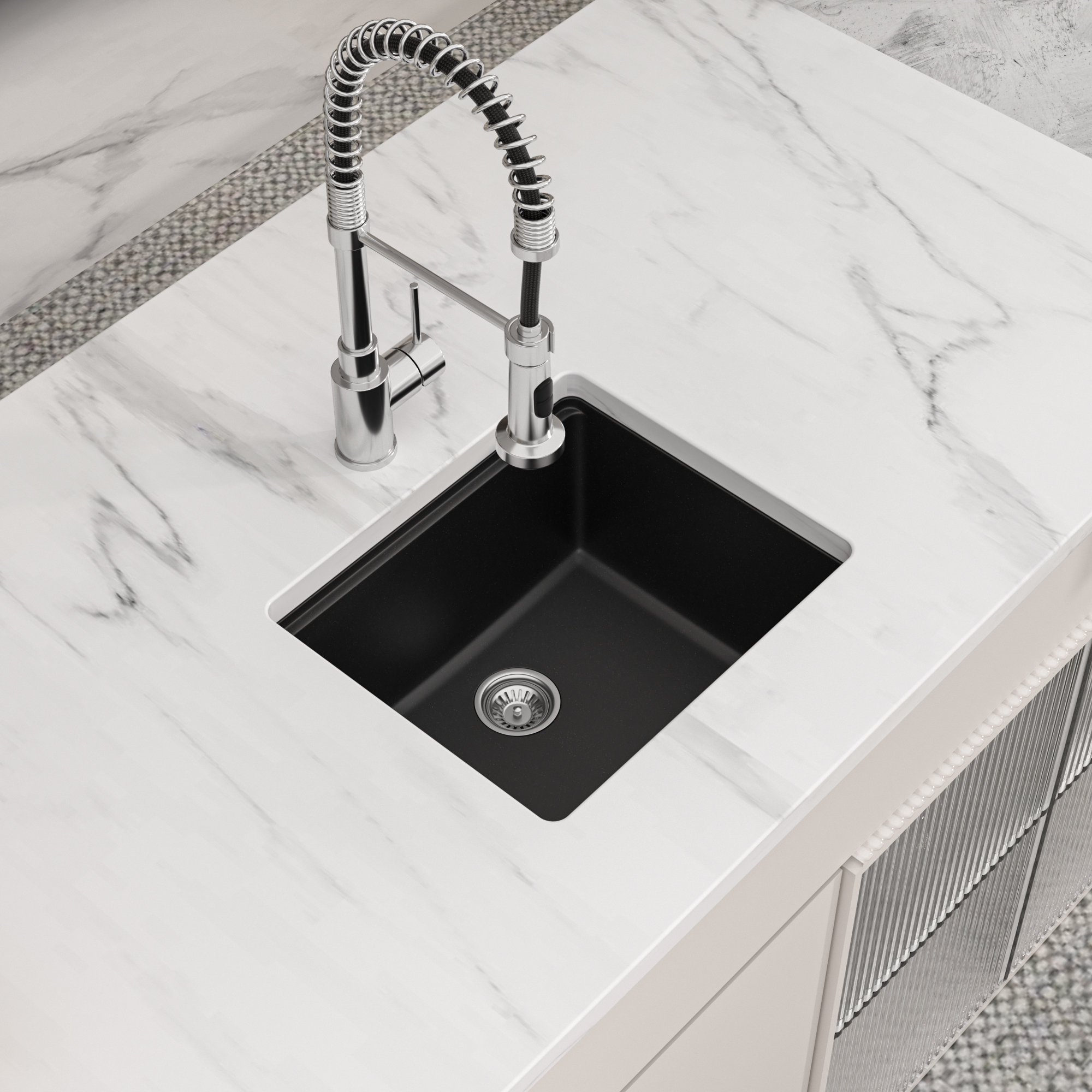 Logmey Quartz 21 x 18 Inch Granite Composite Bar Sink Granite ...