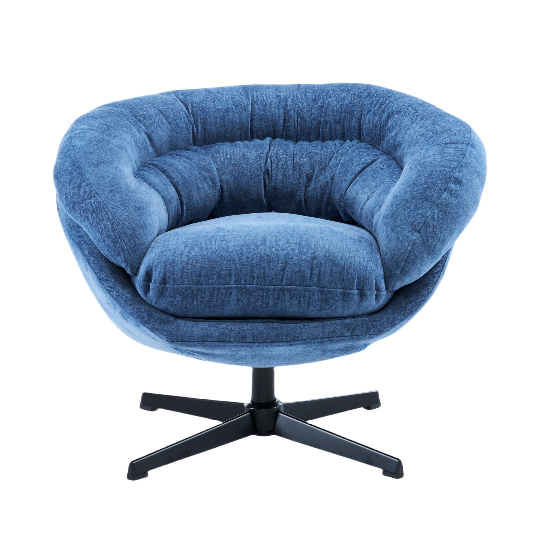 Corrigan Studio® Chenille Upholstered 360° Rotating Chair, Navy Blue ...