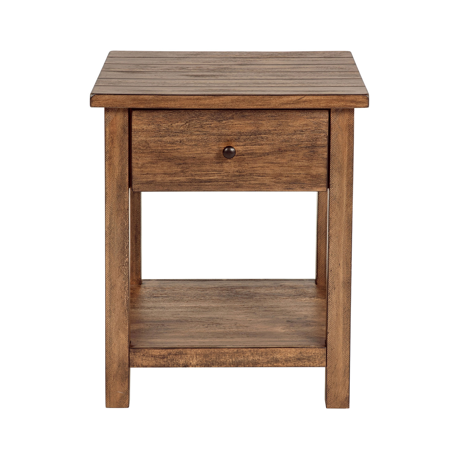 Ophelia & Co. 1 Drawer And 1 Shelf Wooden End Table | Wayfair