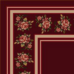 Milliken Design Center Rosalie Cranberry Floral Bordered Area Rug ...