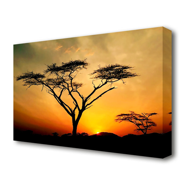 East Urban Home Arcania Tree Sunblaze Landscape - Wrapped Canvas Print ...