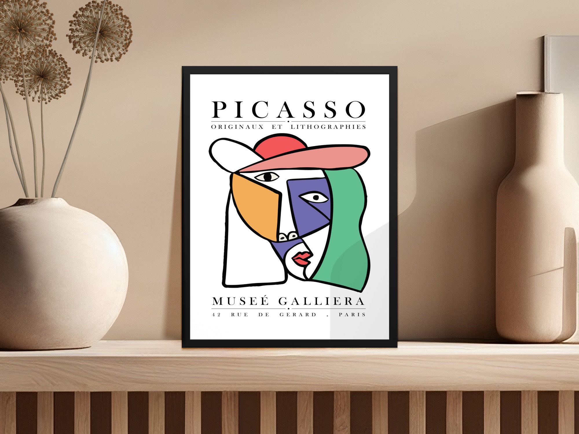 Lark Manor Picasso Originaux Abstract Portrait at Musee Galliera Framed ...