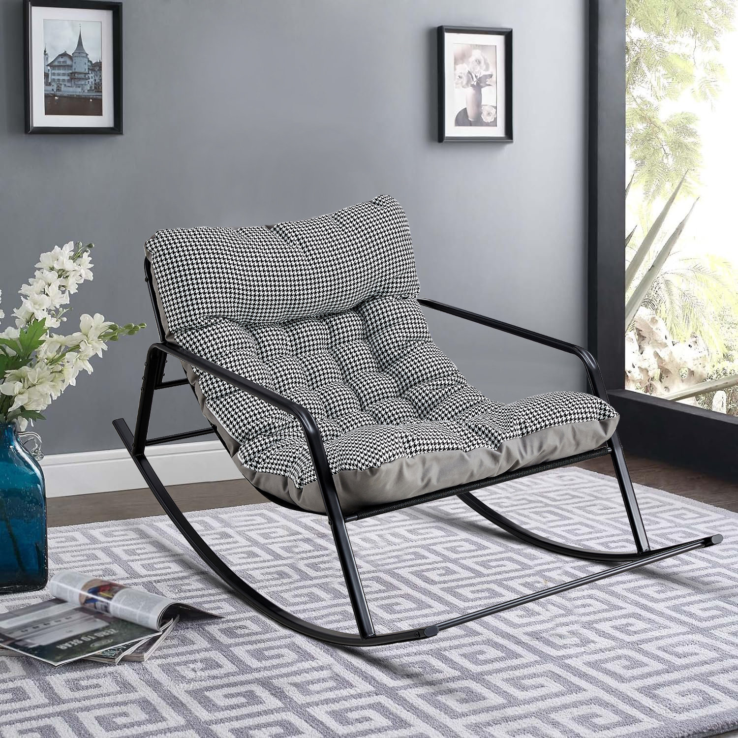 Winston Porter Seino Metal Rocking Chair | Wayfair