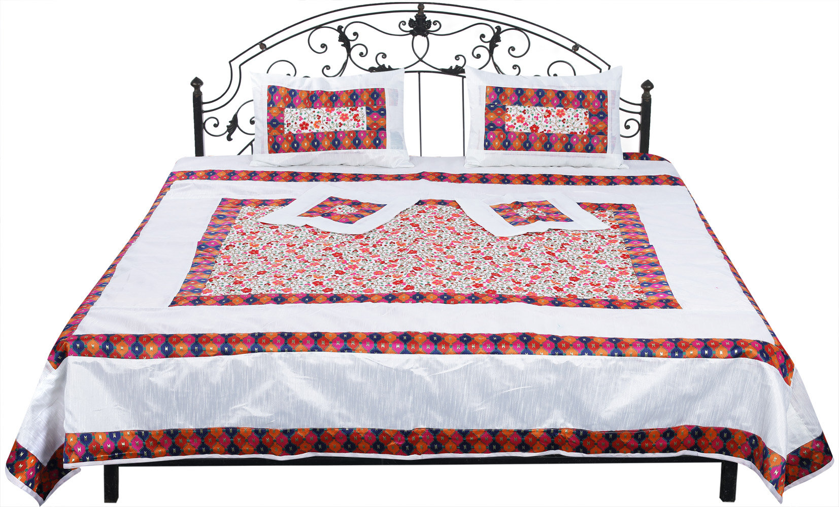 Exotic India Ensemble de couvre-lit / coton rouge standard 2 pièces ...