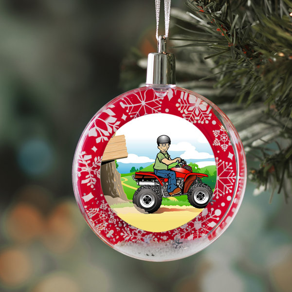 Christmas Ornament ATV White 4 Wheeler Christmas Tree Ornament ...